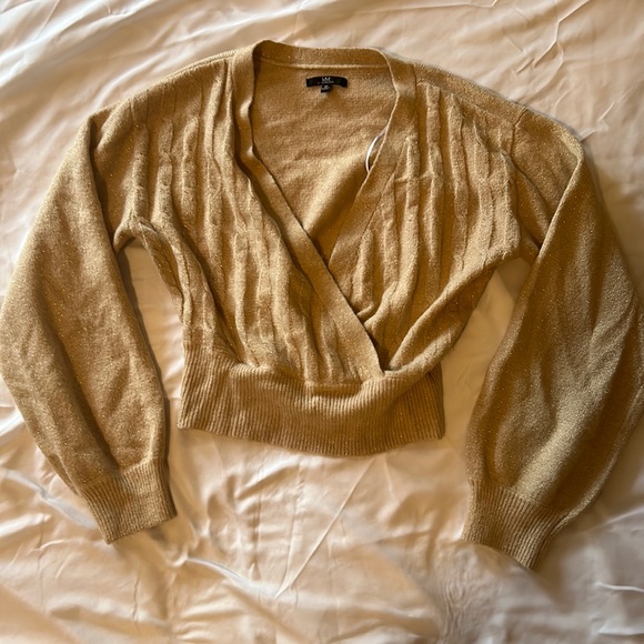 MM by Michelle | Sweaters | Gold Sparkle Sweater | Poshmark